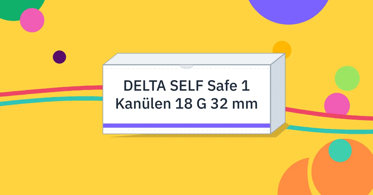 Symbolbild: Packung mit der Aufschrift DELTA SELF Safe 1 Kanülen 18 G 32 mm (PZN 07766260) – Verfügbarkeit und Bezug in Apotheken in Frankfurt am Main