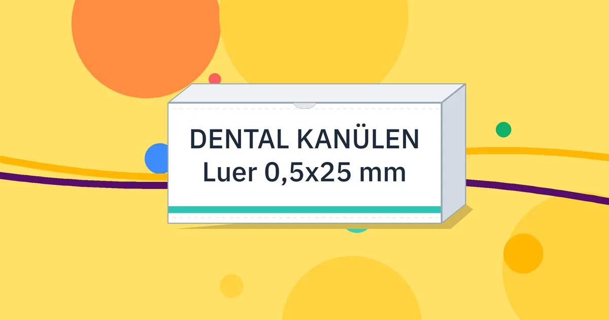 Symbolbild: Packung mit der Aufschrift DENTAL KANÜLEN Luer 0,5x25 mm (PZN 09619008) – Verfügbarkeit und Bezug in Apotheken in Frankfurt am Main