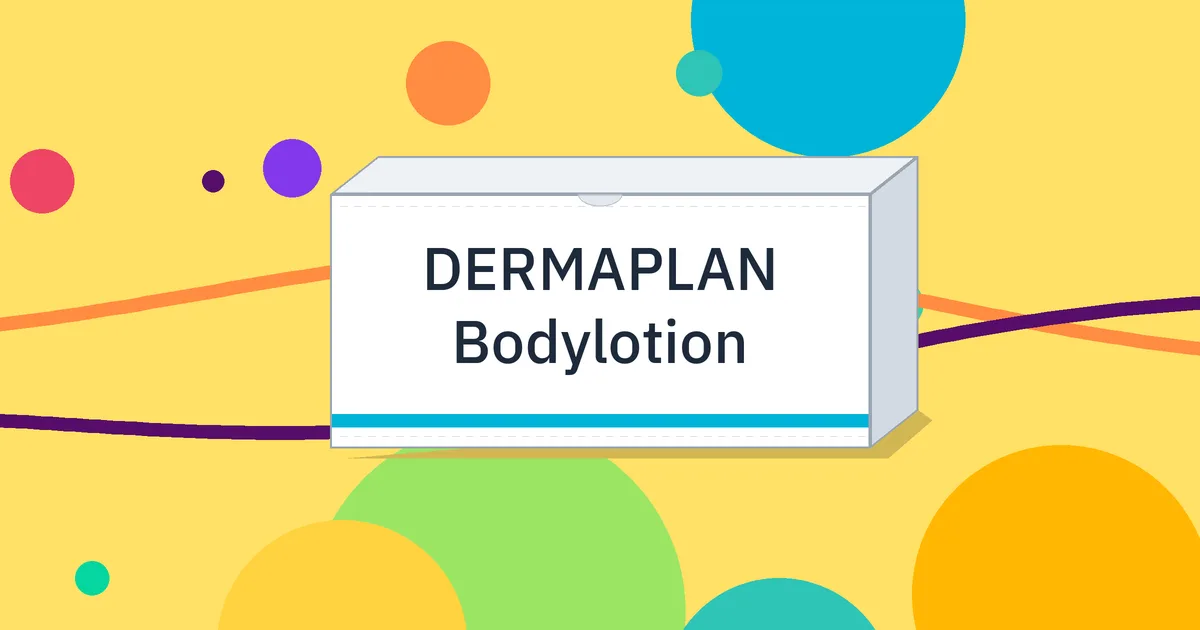 Symbolbild: Packung mit der Aufschrift DERMAPLAN Bodylotion (PZN 13924792) – Verfügbarkeit und Bezug in Apotheken in Frankfurt am Main