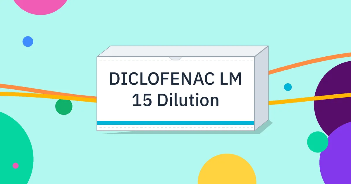 Symbolbild: Packung mit der Aufschrift DICLOFENAC LM 15 Dilution (PZN 12841331) – Verfügbarkeit und Bezug in Apotheken in Frankfurt am Main