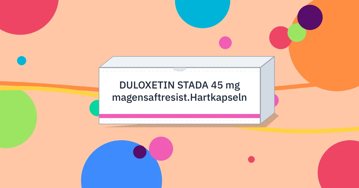 Symbolbild: Packung mit der Aufschrift DULOXETIN STADA 45 mg magensaftresist.Hartkapseln (PZN 18241017) – Verfügbarkeit und Bezug in Apotheken in Frankfurt am Main