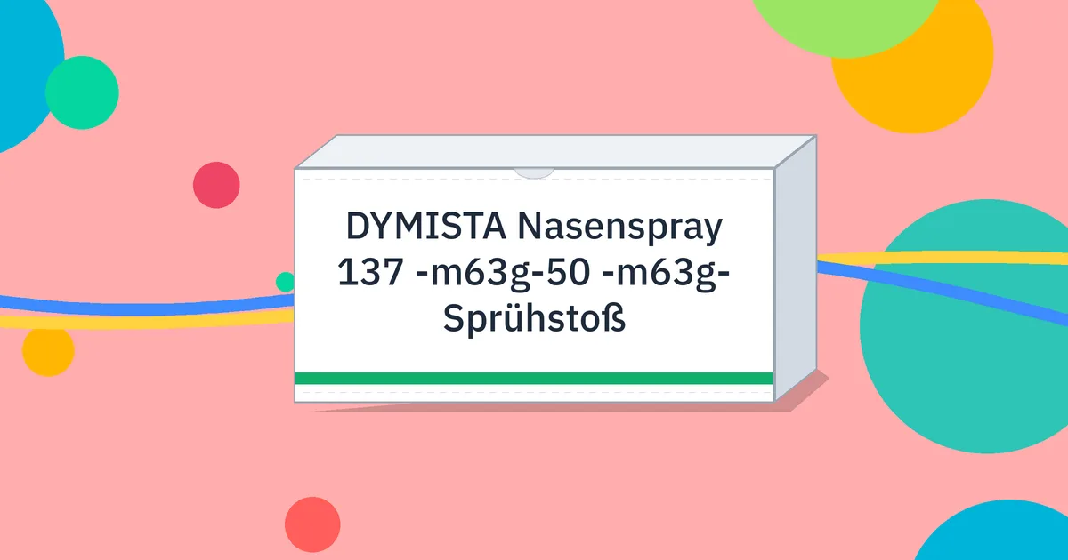 Symbolbild: Packung mit der Aufschrift DYMISTA Nasenspray 137 -m63g-50 -m63g-Sprühstoß (PZN 17976811) – Verfügbarkeit und Bezug in Apotheken in Frankfurt am Main