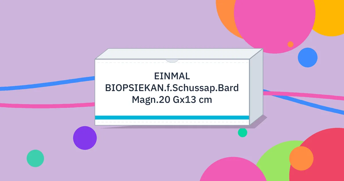 Symbolbild: Packung mit der Aufschrift EINMAL BIOPSIEKAN.f.Schussap.Bard Magn.20 Gx13 cm (PZN 00283529) – Verfügbarkeit und Bezug in Apotheken in Frankfurt am Main