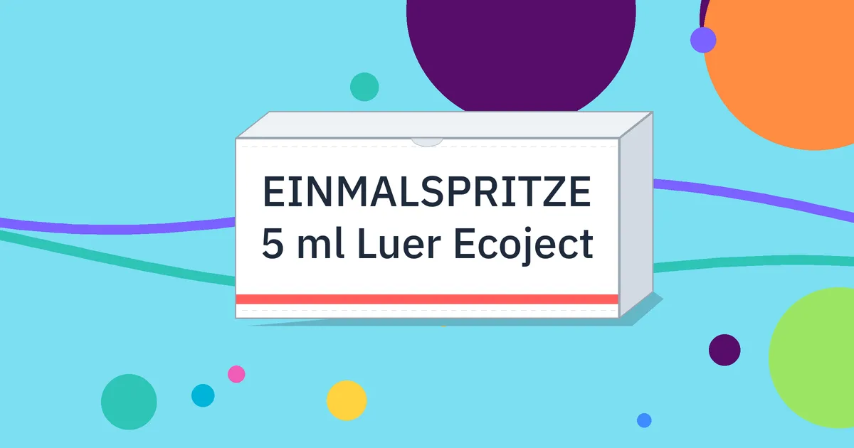 Symbolbild: Packung mit der Aufschrift EINMALSPRITZE 5 ml Luer Ecoject (PZN 00013043) – Verfügbarkeit und Bezug in Apotheken in Frankfurt am Main