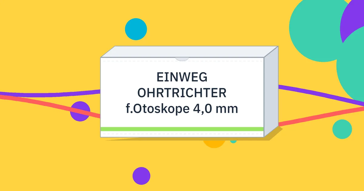 Symbolbild: Packung mit der Aufschrift EINWEG OHRTRICHTER f.Otoskope 4,0 mm (PZN 09293647) – Verfügbarkeit und Bezug in Apotheken in Frankfurt am Main