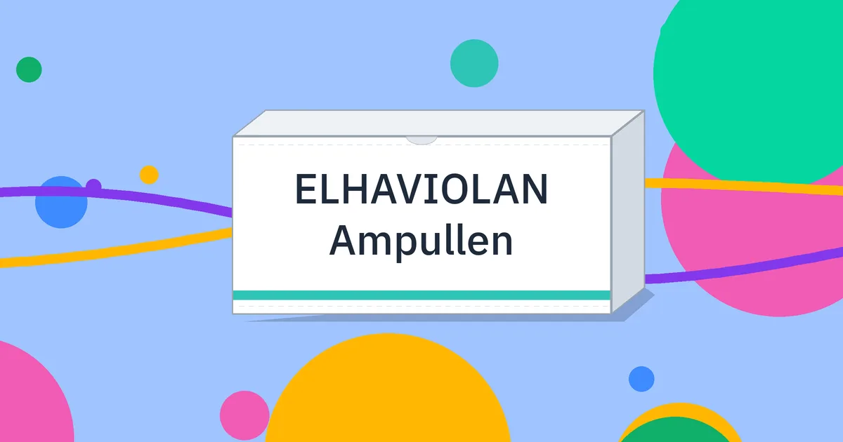 Symbolbild: Packung mit der Aufschrift ELHAVIOLAN Ampullen (PZN 04189566) – Verfügbarkeit und Bezug in Apotheken in Frankfurt am Main