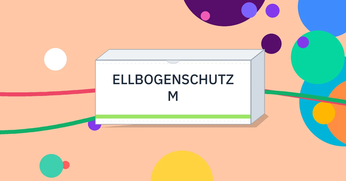 Symbolbild: Packung mit der Aufschrift ELLBOGENSCHUTZ M (PZN 14262755) – Verfügbarkeit und Bezug in Apotheken in Frankfurt am Main