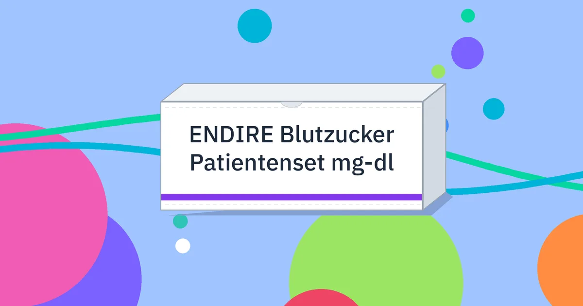 Symbolbild: Packung mit der Aufschrift ENDIRE Blutzucker Patientenset mg-dl (PZN 08879411) – Verfügbarkeit und Bezug in Apotheken in Frankfurt am Main