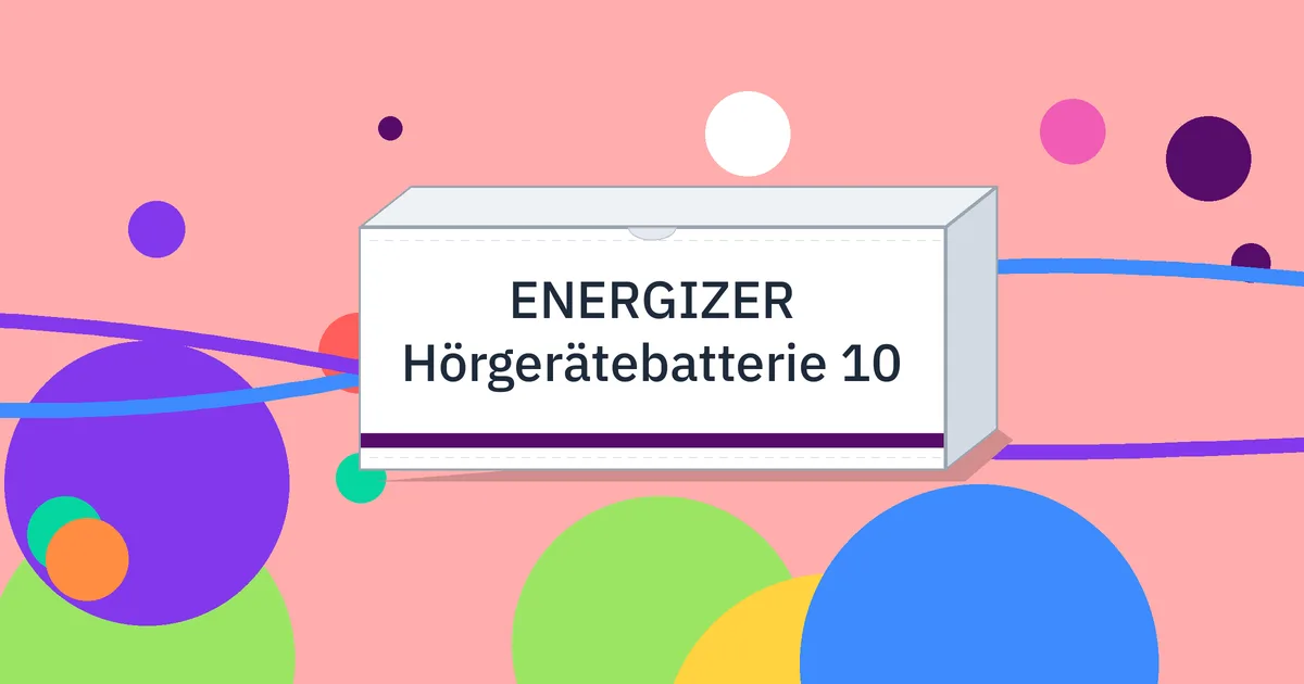 Symbolbild: Packung mit der Aufschrift ENERGIZER Hörgerätebatterie 10 (PZN 09755496) – Verfügbarkeit und Bezug in Apotheken in Frankfurt am Main
