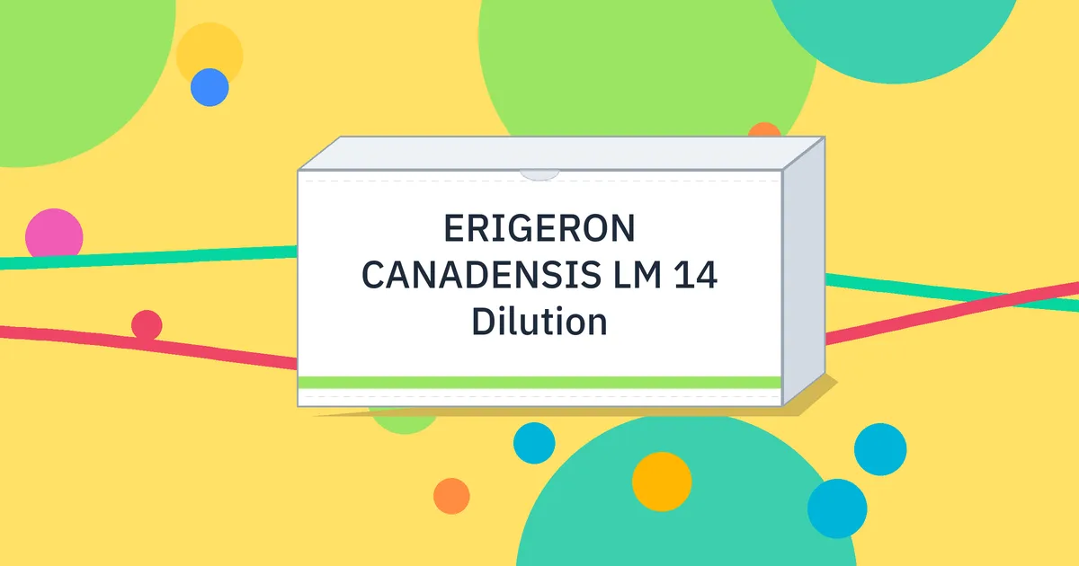 Symbolbild: Packung mit der Aufschrift ERIGERON CANADENSIS LM 14 Dilution (PZN 13478134) – Verfügbarkeit und Bezug in Apotheken in Frankfurt am Main