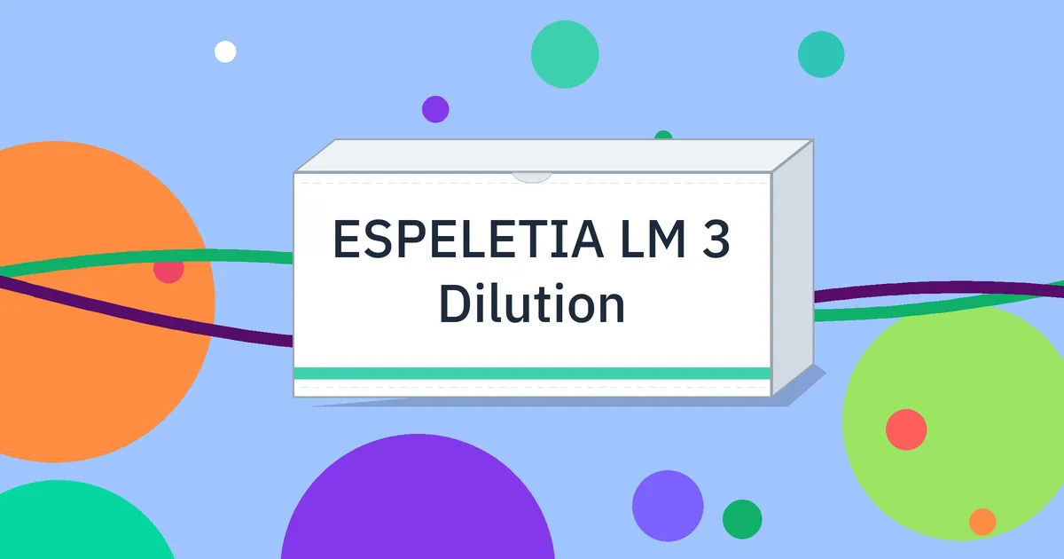 Symbolbild: Packung mit der Aufschrift ESPELETIA LM 3 Dilution (PZN 13480326) – Verfügbarkeit und Bezug in Apotheken in Frankfurt am Main