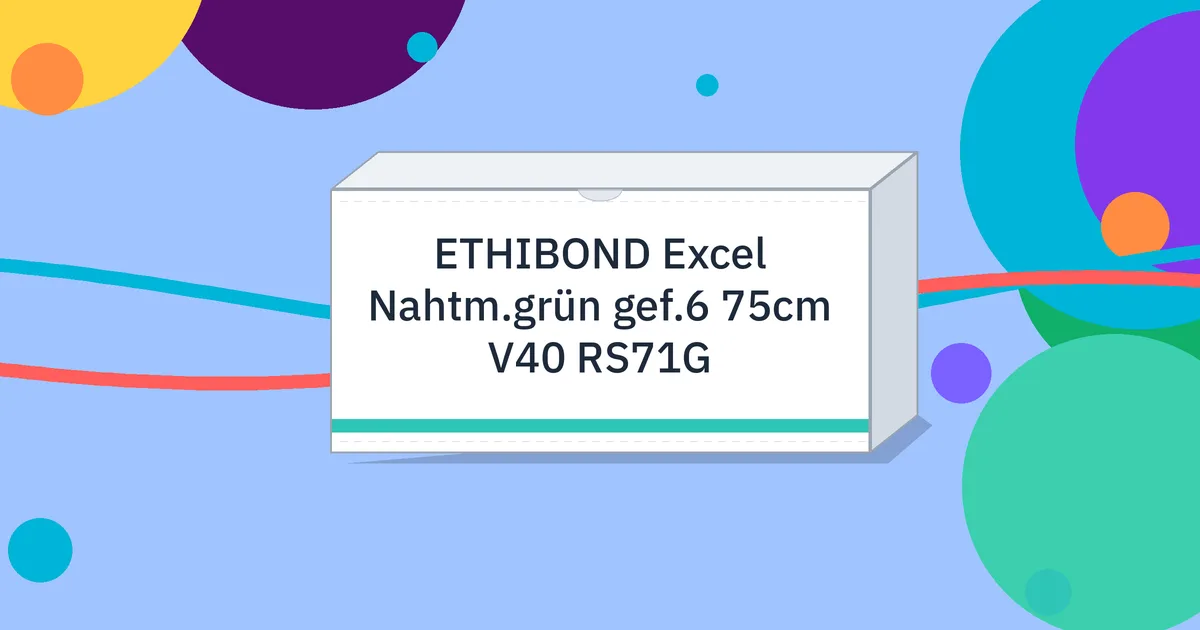 Symbolbild: Packung mit der Aufschrift ETHIBOND Excel Nahtm.grün gef.6 75cm V40 RS71G (PZN 20899994) – Verfügbarkeit und Bezug in Apotheken in Frankfurt am Main