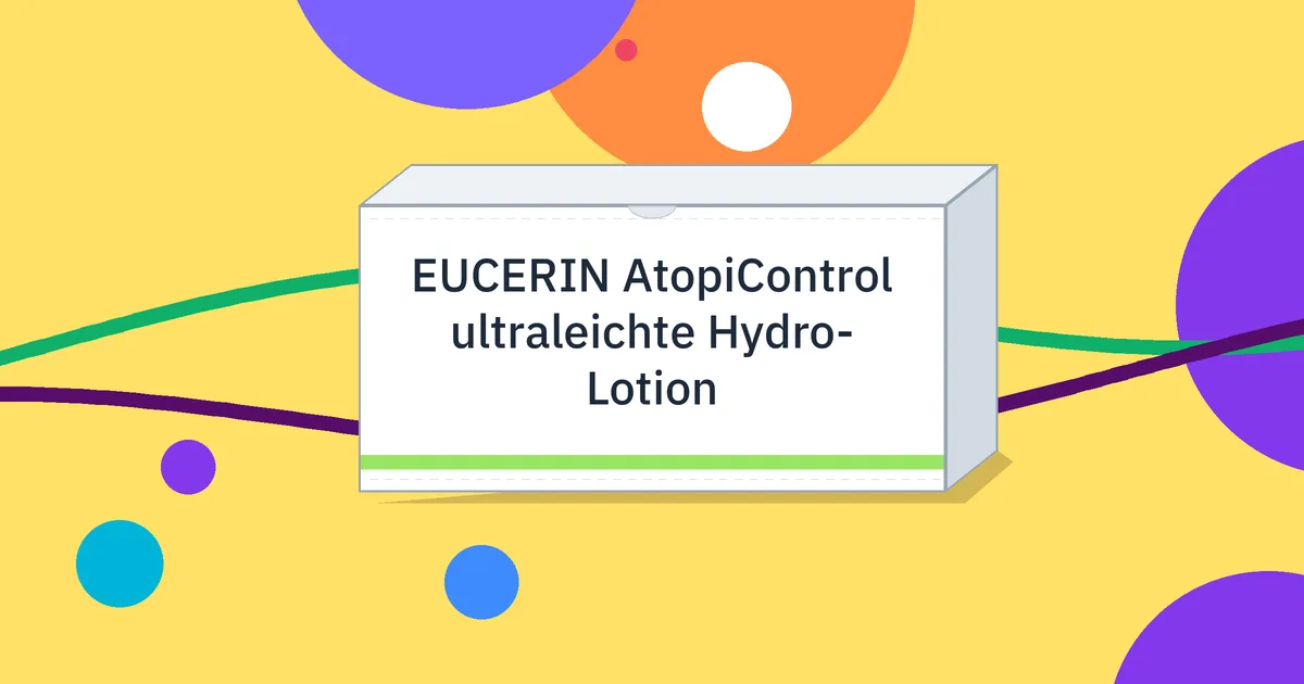 Symbolbild: Packung mit der Aufschrift EUCERIN AtopiControl ultraleichte Hydro-Lotion (PZN 19173499) – Verfügbarkeit und Bezug in Apotheken in Frankfurt am Main