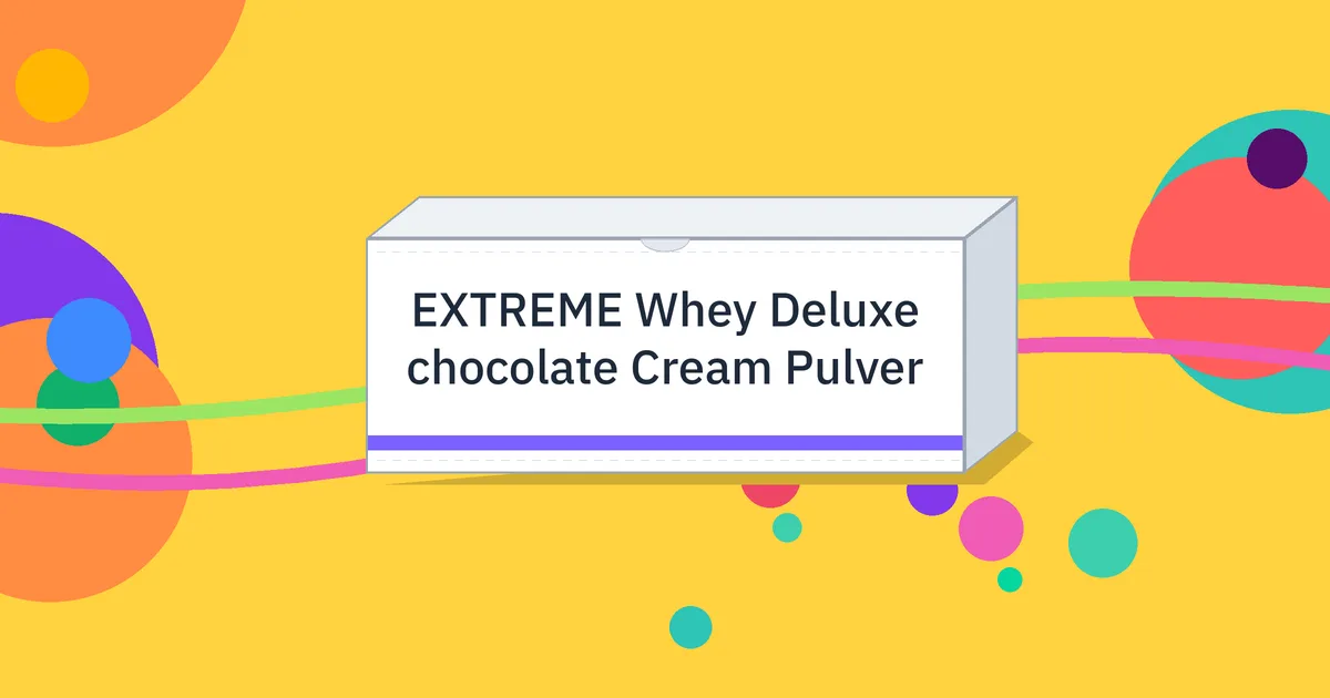 Symbolbild: Packung mit der Aufschrift EXTREME Whey Deluxe chocolate Cream Pulver (PZN 09208848) – Verfügbarkeit und Bezug in Apotheken in Frankfurt am Main