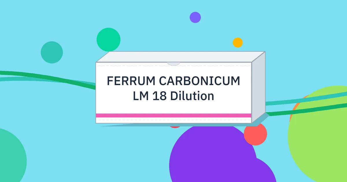 Symbolbild: Packung mit der Aufschrift FERRUM CARBONICUM LM 18 Dilution (PZN 12848020) – Verfügbarkeit und Bezug in Apotheken in Frankfurt am Main
