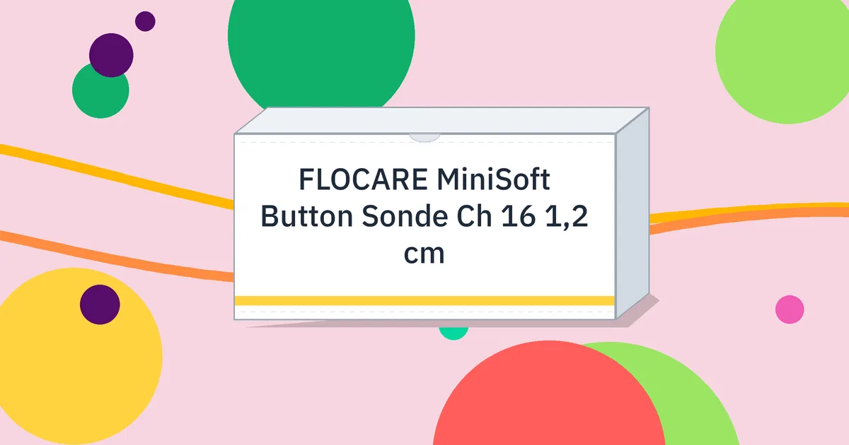 Symbolbild: Packung mit der Aufschrift FLOCARE MiniSoft Button Sonde Ch 16 1,2 cm (PZN 16019289) – Verfügbarkeit und Bezug in Apotheken in Frankfurt am Main