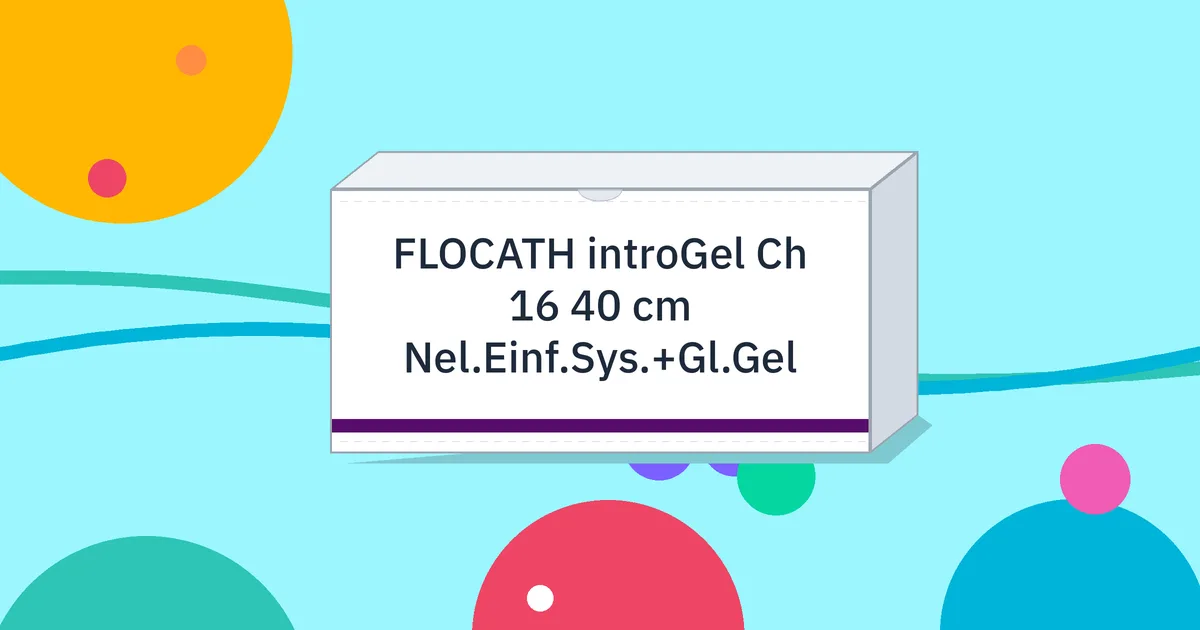 Symbolbild: Packung mit der Aufschrift FLOCATH introGel Ch 16 40 cm Nel.Einf.Sys.+Gl.Gel (PZN 05018915) – Verfügbarkeit und Bezug in Apotheken in Frankfurt am Main