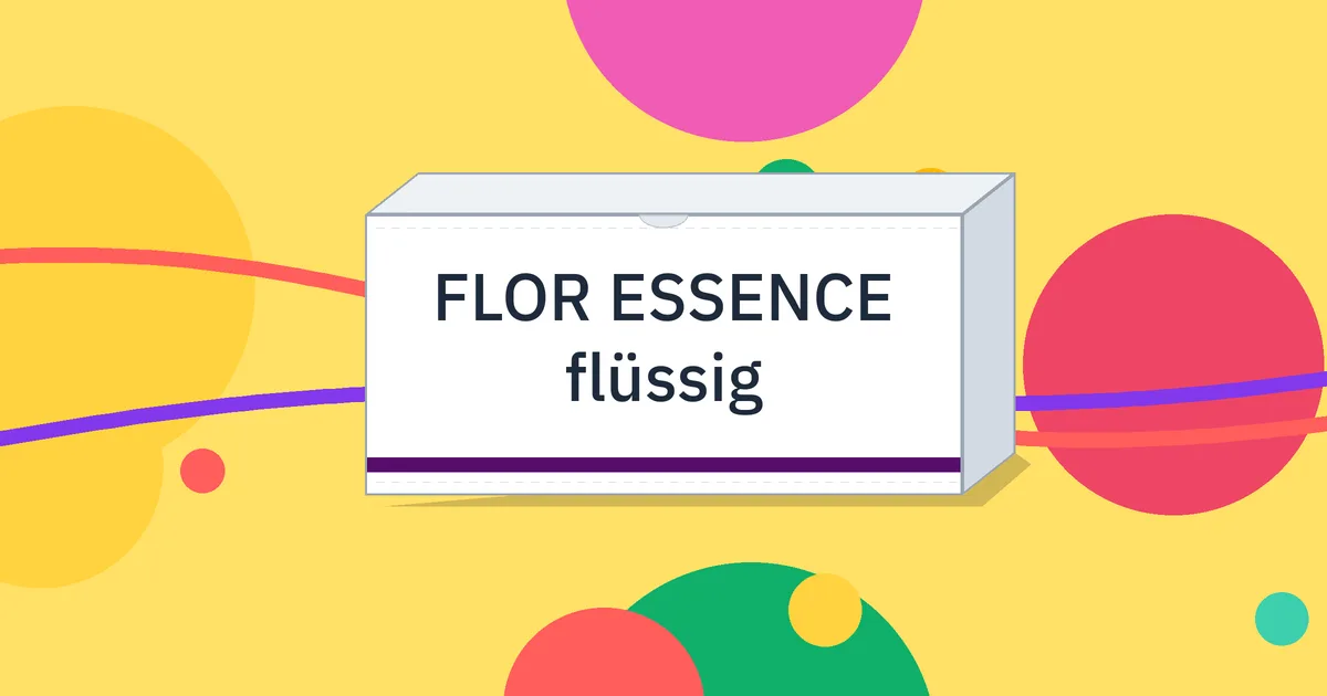 Symbolbild: Packung mit der Aufschrift FLOR ESSENCE flüssig (PZN 09281153) – Verfügbarkeit und Bezug in Apotheken in Frankfurt am Main