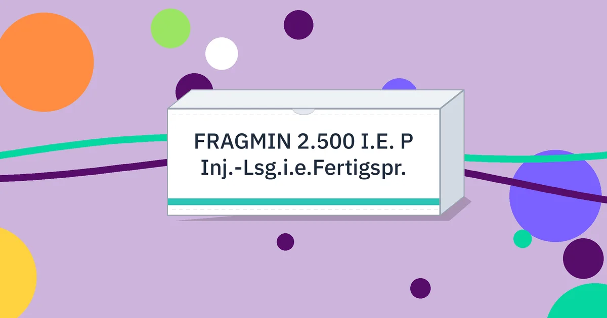 Symbolbild: Packung mit der Aufschrift FRAGMIN 2.500 I.E. P Inj.-Lsg.i.e.Fertigspr. (PZN 07767348) – Verfügbarkeit und Bezug in Apotheken in Frankfurt am Main