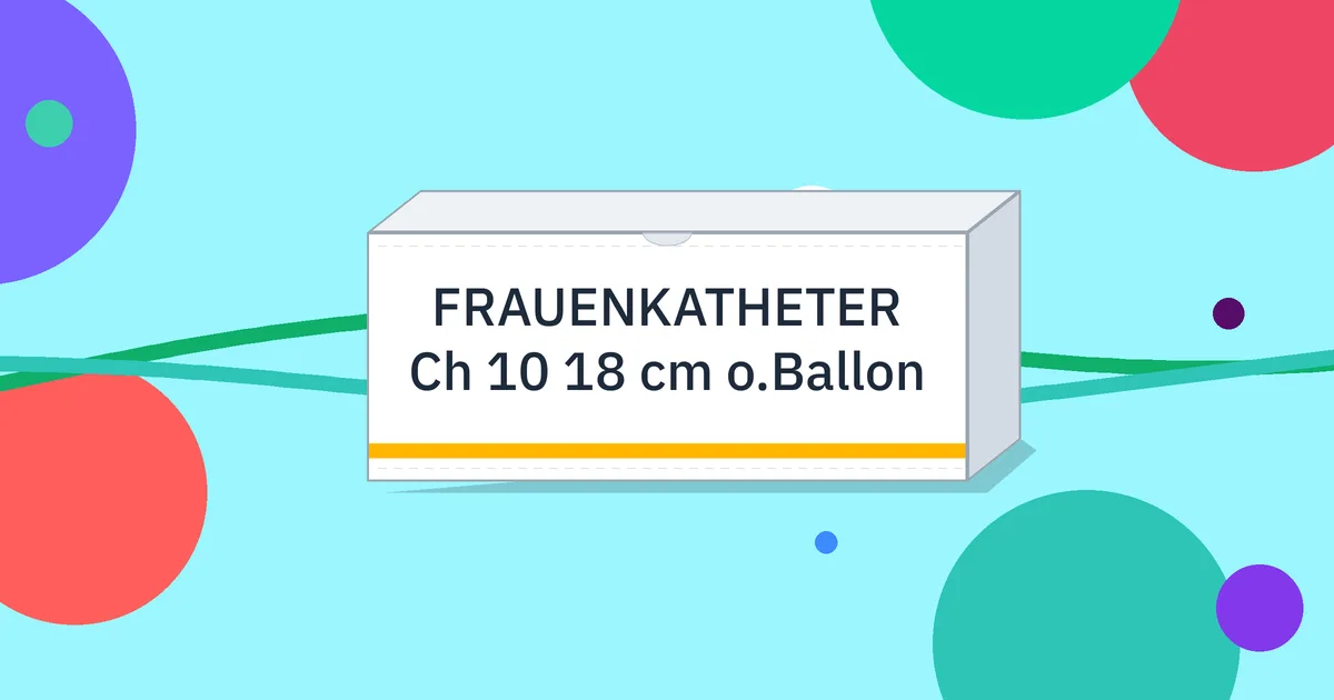 Symbolbild: Packung mit der Aufschrift FRAUENKATHETER Ch 10 18 cm o.Ballon (PZN 09092067) – Verfügbarkeit und Bezug in Apotheken in Frankfurt am Main
