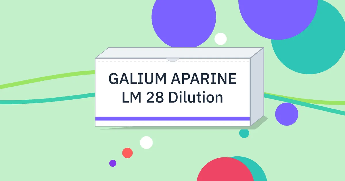 Symbolbild: Packung mit der Aufschrift GALIUM APARINE LM 28 Dilution (PZN 13497321) – Verfügbarkeit und Bezug in Apotheken in Frankfurt am Main