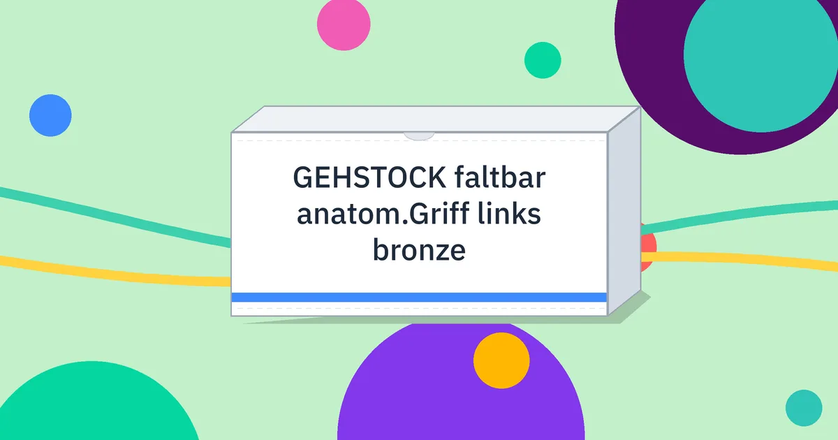 Symbolbild: Packung mit der Aufschrift GEHSTOCK faltbar anatom.Griff links bronze (PZN 01036572) – Verfügbarkeit und Bezug in Apotheken in Frankfurt am Main