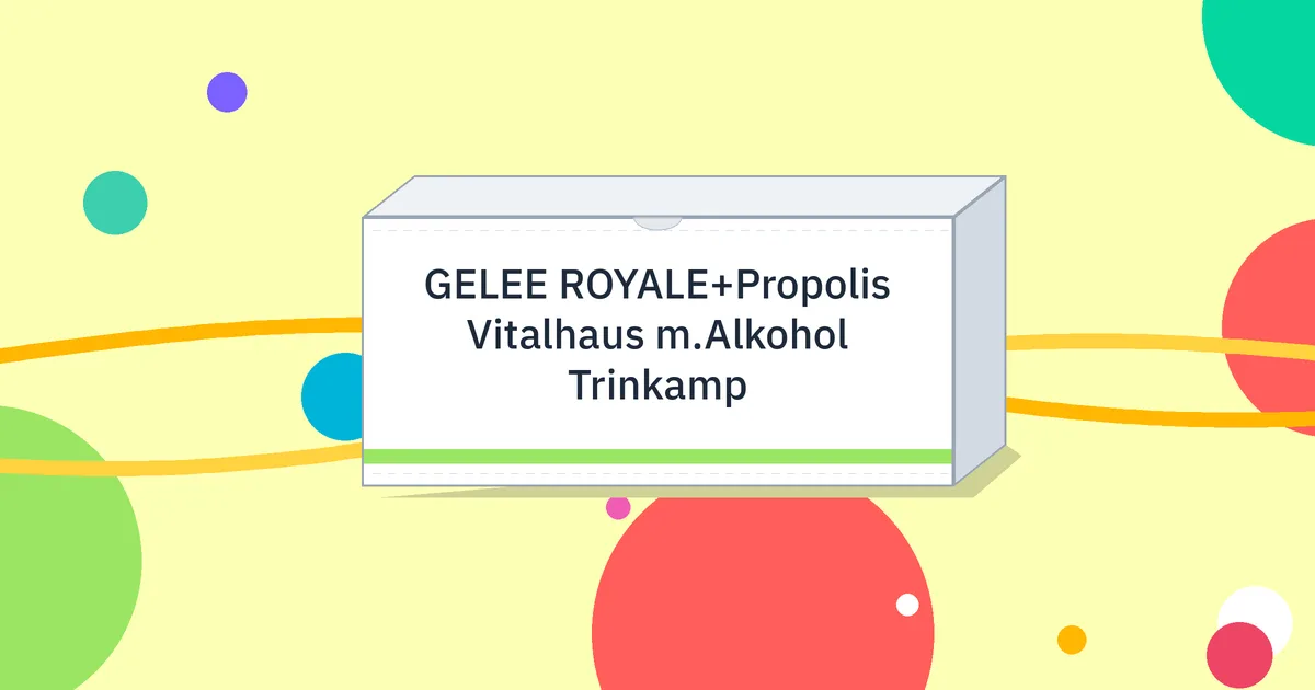 Symbolbild: Packung mit der Aufschrift GELEE ROYALE+Propolis Vitalhaus m.Alkohol Trinkamp (PZN 16195767) – Verfügbarkeit und Bezug in Apotheken in Frankfurt am Main