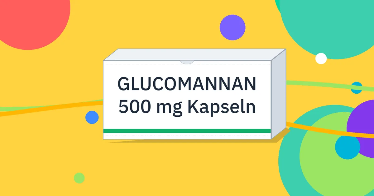 Symbolbild: Packung mit der Aufschrift GLUCOMANNAN 500 mg Kapseln (PZN 18216309) – Verfügbarkeit und Bezug in Apotheken in Frankfurt am Main