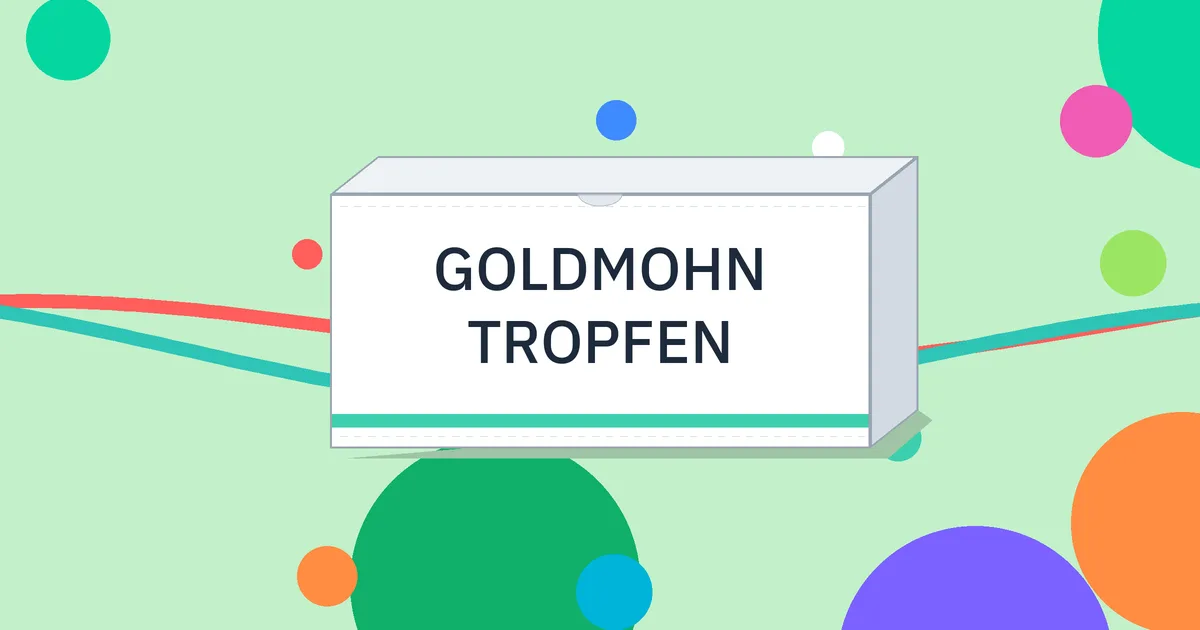 Symbolbild: Packung mit der Aufschrift GOLDMOHN TROPFEN (PZN 14126791) – Verfügbarkeit und Bezug in Apotheken in Frankfurt am Main