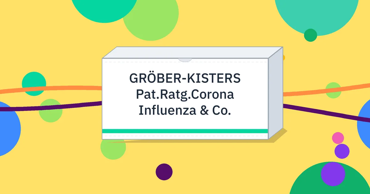 Symbolbild: Packung mit der Aufschrift GRÖBER-KISTERS Pat.Ratg.Corona Influenza & Co. (PZN 17970978) – Verfügbarkeit und Bezug in Apotheken in Frankfurt am Main