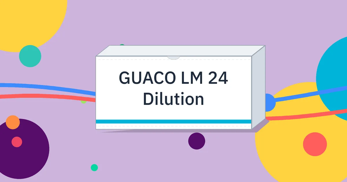 Symbolbild: Packung mit der Aufschrift GUACO LM 24 Dilution (PZN 13548099) – Verfügbarkeit und Bezug in Apotheken in Frankfurt am Main