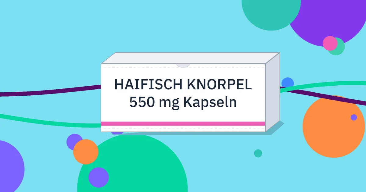 Symbolbild: Packung mit der Aufschrift HAIFISCH KNORPEL 550 mg Kapseln (PZN 17190884) – Verfügbarkeit und Bezug in Apotheken in Frankfurt am Main