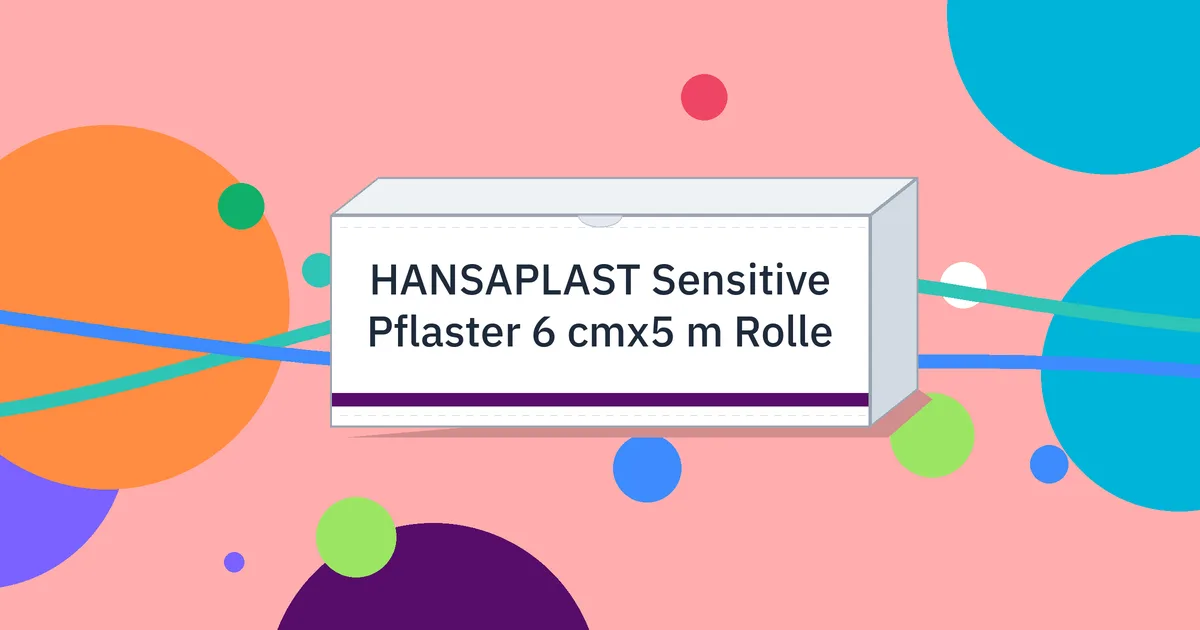 Symbolbild: Packung mit der Aufschrift HANSAPLAST Sensitive Pflaster 6 cmx5 m Rolle (PZN 14284544) – Verfügbarkeit und Bezug in Apotheken in Frankfurt am Main