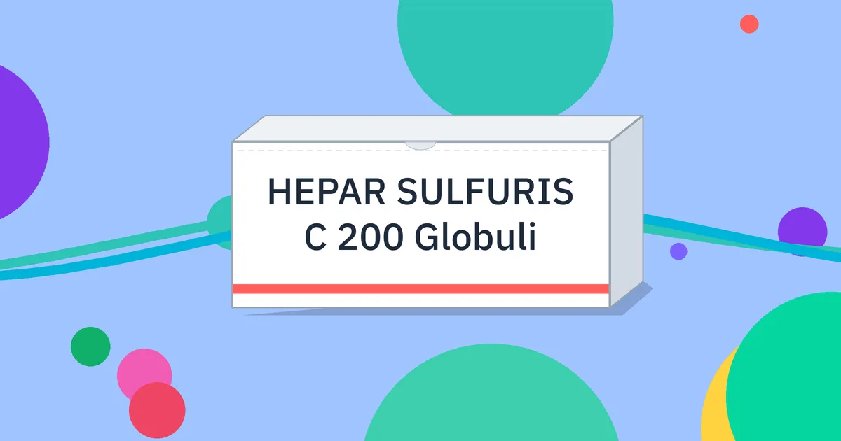 Symbolbild: Packung mit der Aufschrift HEPAR SULFURIS C 200 Globuli (PZN 11555959) – Verfügbarkeit und Bezug in Apotheken in Frankfurt am Main