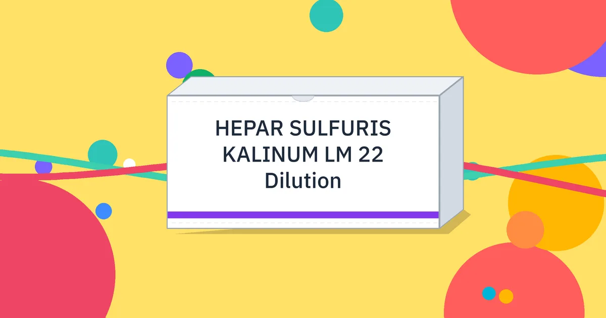 Symbolbild: Packung mit der Aufschrift HEPAR SULFURIS KALINUM LM 22 Dilution (PZN 12887994) – Verfügbarkeit und Bezug in Apotheken in Frankfurt am Main