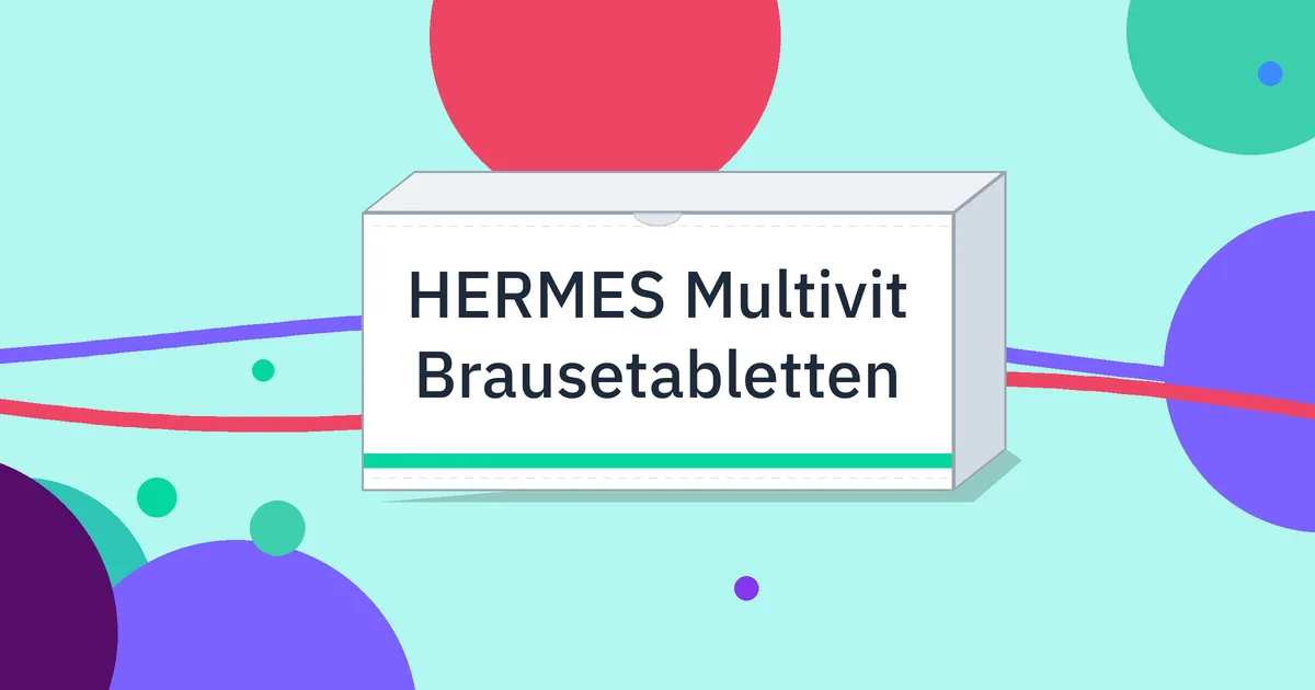 Symbolbild: Packung mit der Aufschrift HERMES Multivit Brausetabletten (PZN 03966536) – Verfügbarkeit und Bezug in Apotheken in Frankfurt am Main