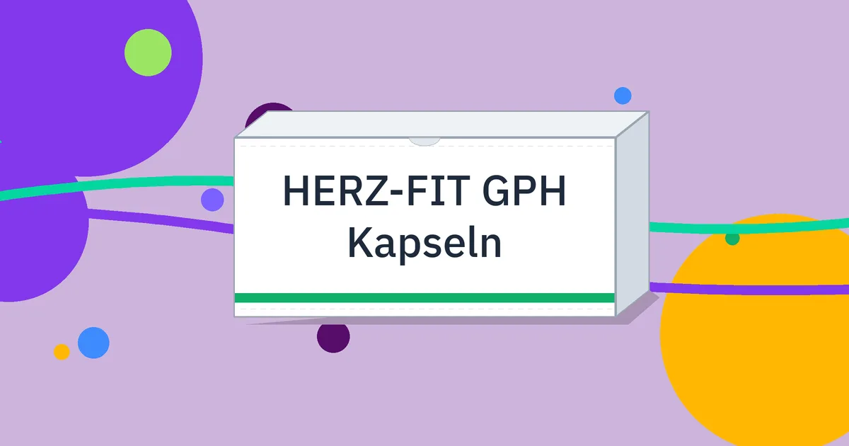 Symbolbild: Packung mit der Aufschrift HERZ-FIT GPH Kapseln (PZN 00958648) – Verfügbarkeit und Bezug in Apotheken in Frankfurt am Main