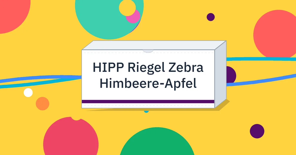 Symbolbild: Packung mit der Aufschrift HIPP Riegel Zebra Himbeere-Apfel (PZN 19657949) – Verfügbarkeit und Bezug in Apotheken in Frankfurt am Main