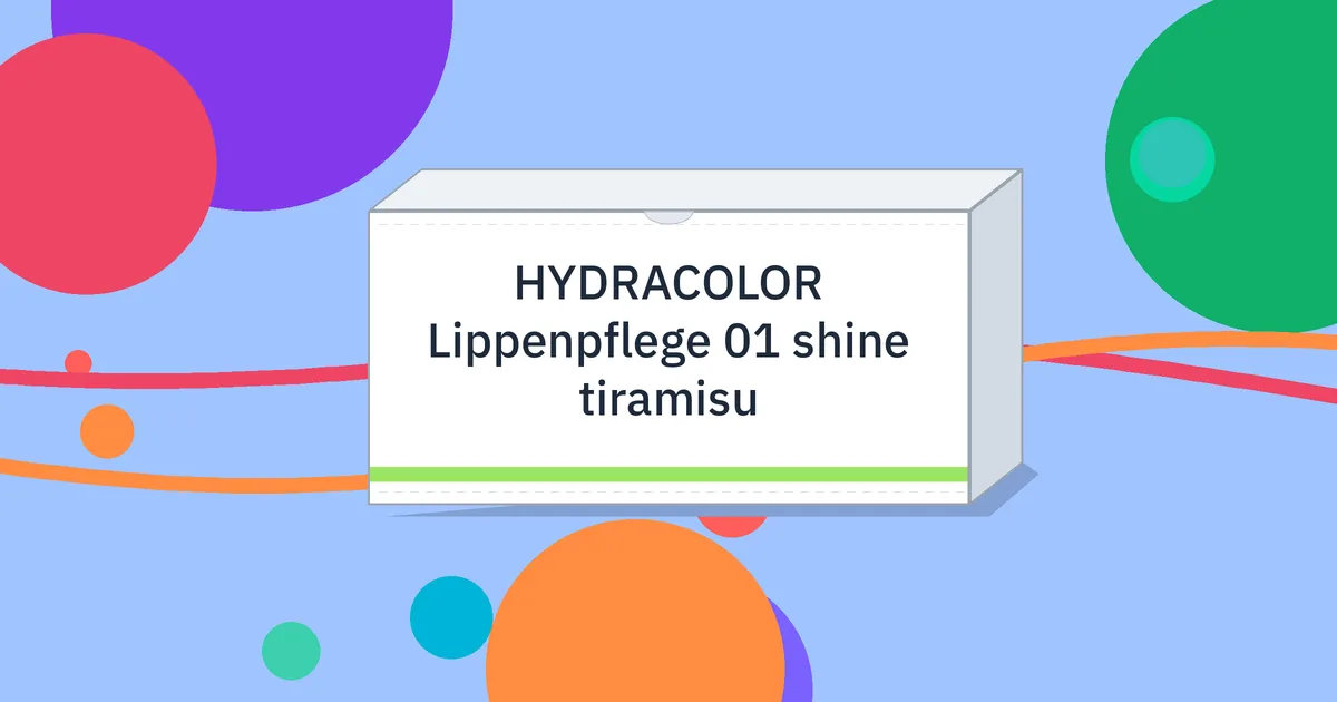 Symbolbild: Packung mit der Aufschrift HYDRACOLOR Lippenpflege 01 shine tiramisu (PZN 20155420) – Verfügbarkeit und Bezug in Apotheken in Frankfurt am Main