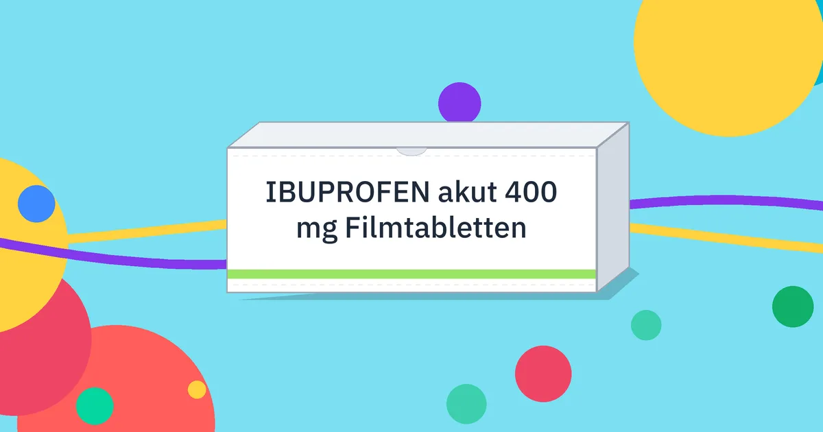 Symbolbild: Packung mit der Aufschrift IBUPROFEN akut 400 mg Filmtabletten (PZN 18412950) – Verfügbarkeit und Bezug in Apotheken in Frankfurt am Main