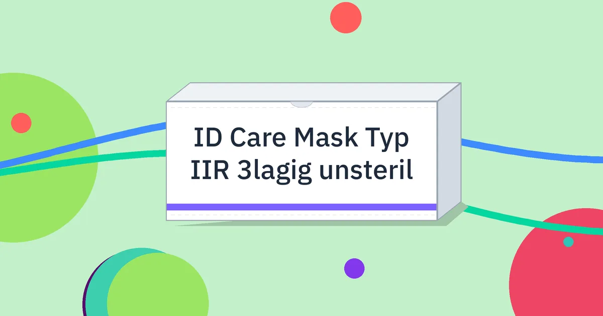 Symbolbild: Packung mit der Aufschrift ID Care Mask Typ IIR 3lagig unsteril (PZN 16867445) – Verfügbarkeit und Bezug in Apotheken in Frankfurt am Main