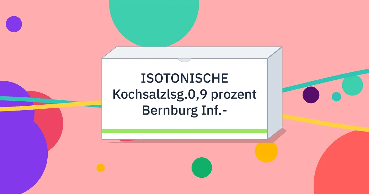 Symbolbild: Packung mit der Aufschrift ISOTONISCHE Kochsalzlsg.0,9 prozent Bernburg Inf.- (PZN 09321007) – Verfügbarkeit und Bezug in Apotheken in Frankfurt am Main