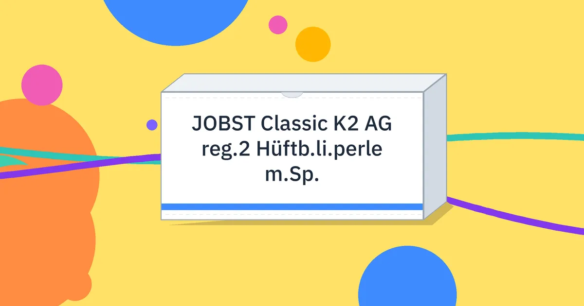 Symbolbild: Packung mit der Aufschrift JOBST Classic K2 AG reg.2 Hüftb.li.perle m.Sp. (PZN 13065952) – Verfügbarkeit und Bezug in Apotheken in Frankfurt am Main