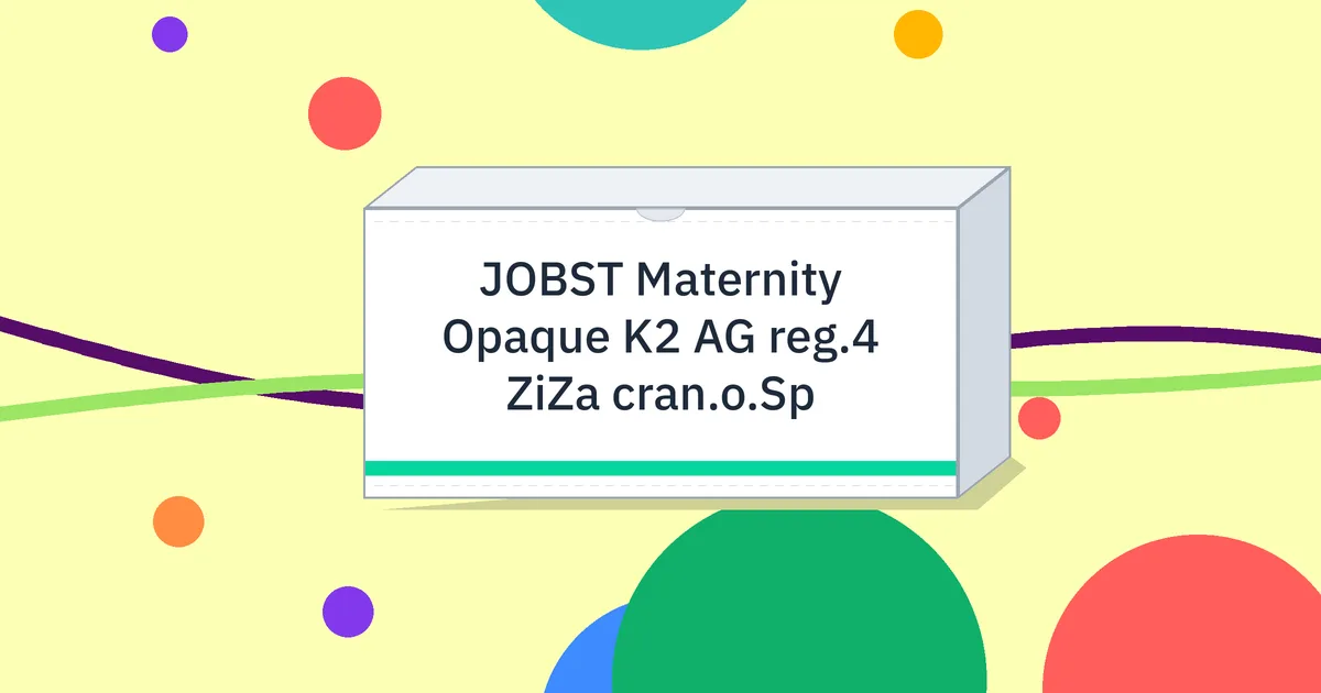 Symbolbild: Packung mit der Aufschrift JOBST Maternity Opaque K2 AG reg.4 ZiZa cran.o.Sp (PZN 15858094) – Verfügbarkeit und Bezug in Apotheken in Frankfurt am Main
