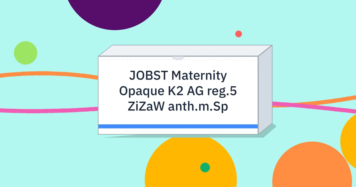 Symbolbild: Packung mit der Aufschrift JOBST Maternity Opaque K2 AG reg.5 ZiZaW anth.m.Sp (PZN 15856014) – Verfügbarkeit und Bezug in Apotheken in Frankfurt am Main