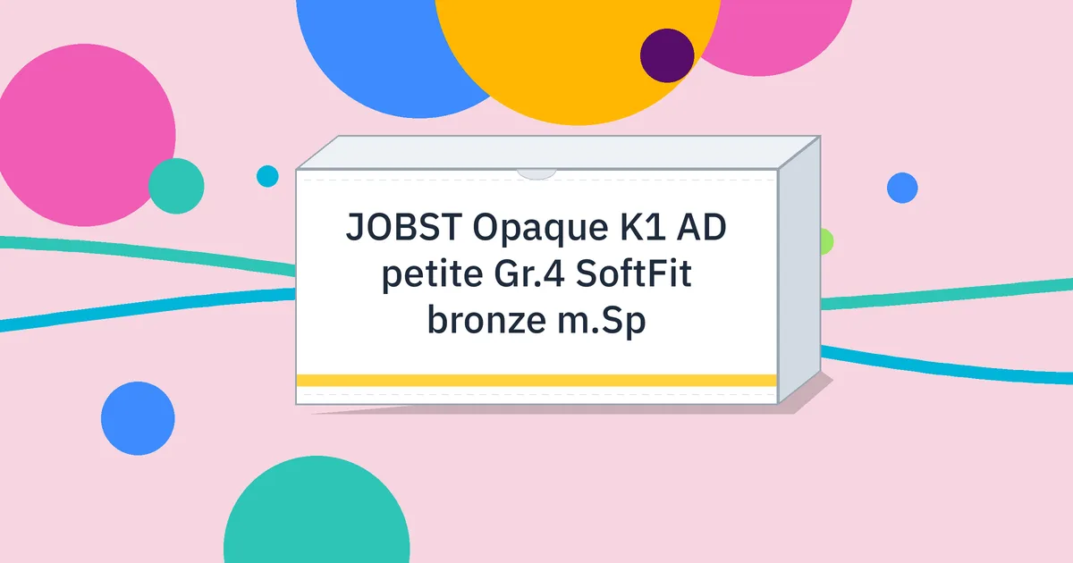Symbolbild: Packung mit der Aufschrift JOBST Opaque K1 AD petite Gr.4 SoftFit bronze m.Sp (PZN 13079210) – Verfügbarkeit und Bezug in Apotheken in Frankfurt am Main