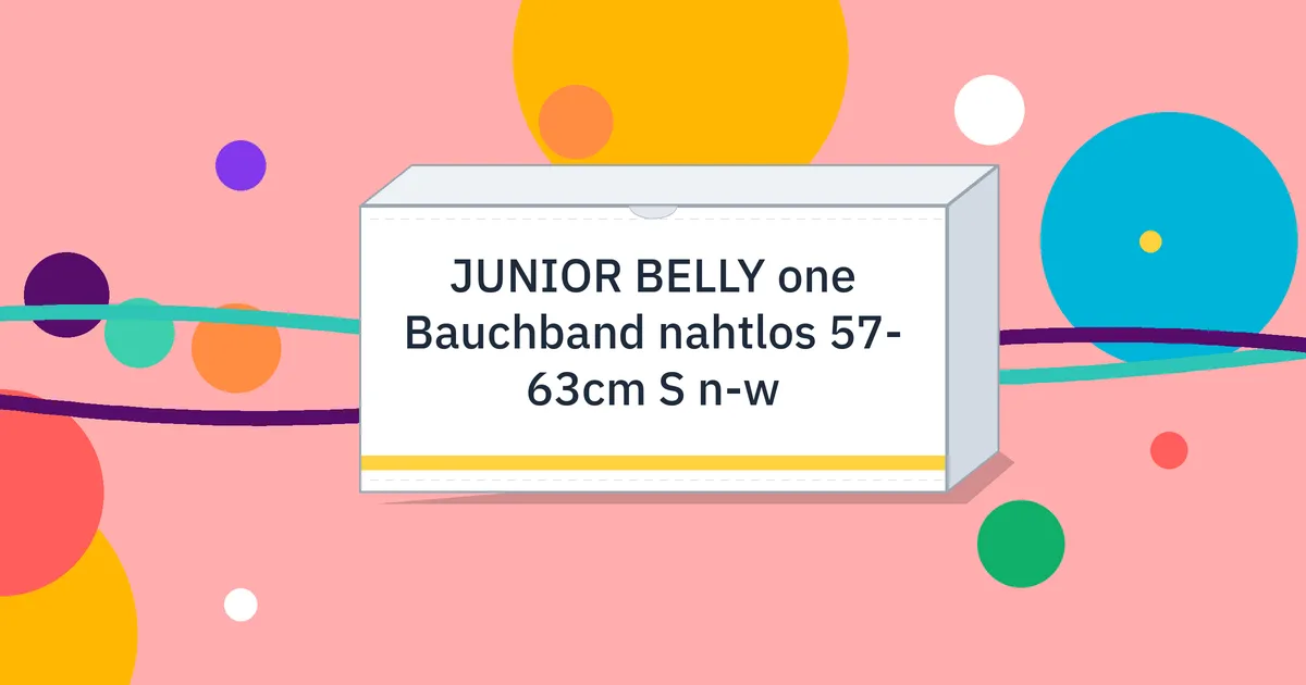 Symbolbild: Packung mit der Aufschrift JUNIOR BELLY one Bauchband nahtlos 57-63cm S n-w (PZN 12421793) – Verfügbarkeit und Bezug in Apotheken in Frankfurt am Main