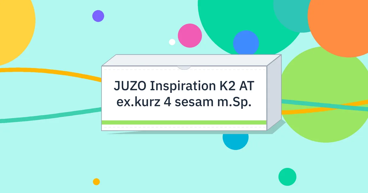 Symbolbild: Packung mit der Aufschrift JUZO Inspiration K2 AT ex.kurz 4 sesam m.Sp. (PZN 14932322) – Verfügbarkeit und Bezug in Apotheken in Frankfurt am Main