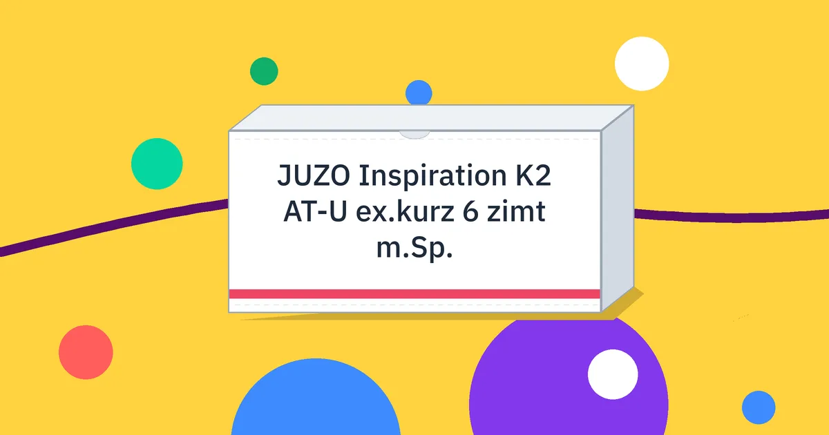 Symbolbild: Packung mit der Aufschrift JUZO Inspiration K2 AT-U ex.kurz 6 zimt m.Sp. (PZN 14930524) – Verfügbarkeit und Bezug in Apotheken in Frankfurt am Main