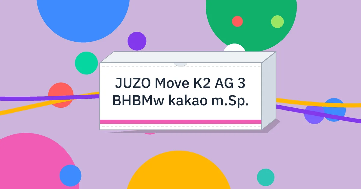 Symbolbild: Packung mit der Aufschrift JUZO Move K2 AG 3 BHBMw kakao m.Sp. (PZN 18556560) – Verfügbarkeit und Bezug in Apotheken in Frankfurt am Main